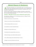 Adverb Clauses in Sentences | Clause Worksheets