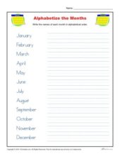 Alphabetize the Months | Printable New Year's Day Activity