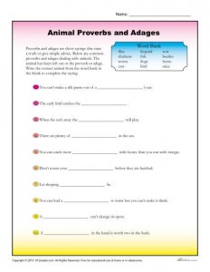 Proverbs and Adages Worksheets | Vocabulary