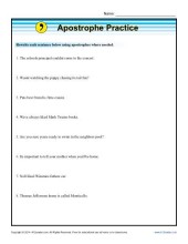 Apostrophe Worksheets | Printable Punctuation Activities