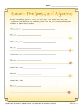Autumn Worksheet Activity | Five Senses