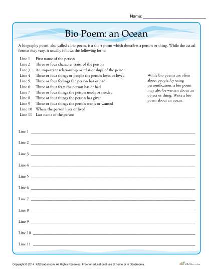 Free Printable Biography Template Database