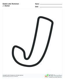 Bubble Letters Slanted J - Reading Worksheets, Spelling, Grammar ...