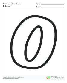 Bubble Letters Slanted O - Reading Worksheets, Spelling, Grammar ...