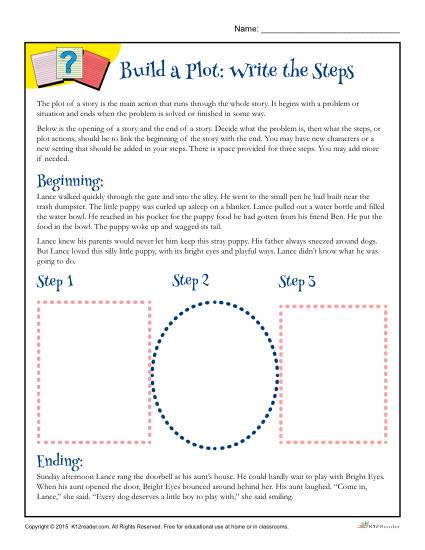 Build A Plot Write The Steps Worksheet Build A Plot Write The Steps Worksheet