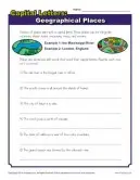 Capitalization Worksheet: Geographical Places