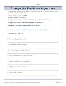 Predicate Adjectives | Examples, Definition, Practice Worksheets