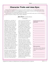 Character Traits Worksheets | Jane Eyre