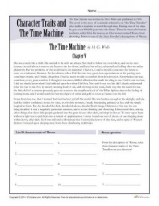 Character Traits Worksheets | The Time Machine