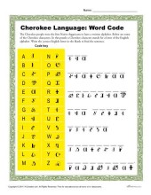 Cherokee Language: Word Code Activity | Native Americans