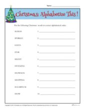 Christmas Words Activity | Printable Alphabetical Order Worksheet