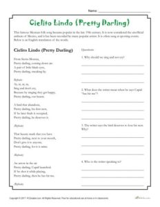 Cielito Lindo Pretty Darling Song | Hispanic Heritage Month Activity