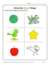 Circle the Green Things | Preschool Color Worksheets
