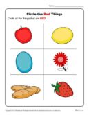 Circle the Red Things | Preschool Color Worksheets