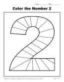 Color the Number 2 | Preschool Number Worksheet