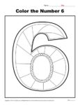 Color the Number 6 | Preschool Number Worksheet