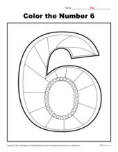 Color the Number 6 | Preschool Number Worksheet