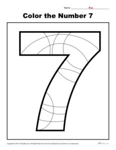 Color the Number 7 | Preschool Number Worksheet