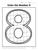 Color the Number 8 | Preschool Number Worksheet