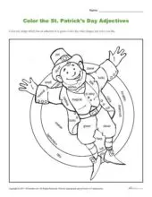 St. Patrick’s Day Adjectives | Printable Coloring Activity