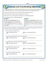 Commas and Coordinating Adjectives | Comma Worksheets