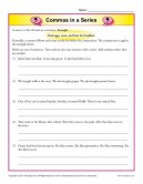 Commas in a Series | Comma Worksheets