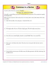 Commas in a Series | Comma Worksheets