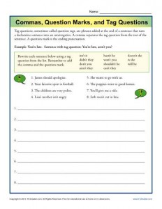 Commas, Question Marks, and Tag Questions | Punctuation Worksheets