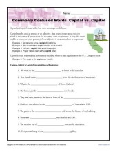Capital vs. Capitol Worksheet | Commonly Confused Words
