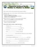 Weather vs. Whether vs. Wether Worksheet | Easily Confused Words