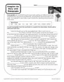 Homograph Worksheet - Complete the Story With Homographs