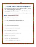 Subject and Predicate Worksheets | Simple, Complete, Compound