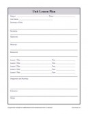 Complex Unit Lesson Plan Template