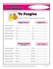 To Forgive | Verb Conjugation Worksheets - 2nd- 5th Grade