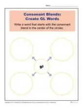 Consonant Blends Worksheets | GL Words
