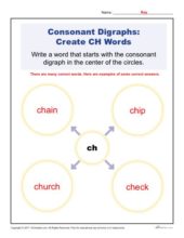 Consonant Digraphs | Activity Worksheets for Kindergarten and 1st Grade