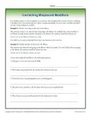 Modifiers | Misplaced, Dangling, Changing | Worksheets
