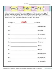 Collective Noun Worksheets | Grammar Practice