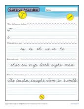 Cursive T - Letter T Worksheets for Handwriting Practice