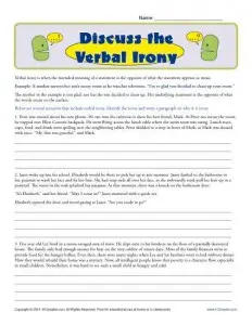 Irony Worksheets | Figurative Language