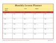 Elementary Lesson Plan Template for Teachers - monthly