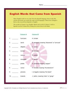 Hispanic Heritage Worksheet | Word Activity
