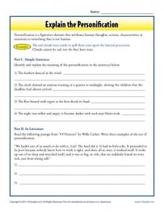 Personification Worksheets | Figurative Language Practice Activities