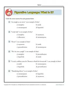 Figurative Language: What Is It? | Worksheet