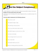 Find the Subject Complement | Worksheet