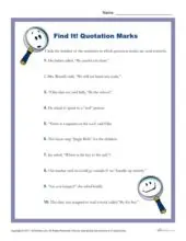 Using Quotation Marks Worksheets | Punctuation Activities