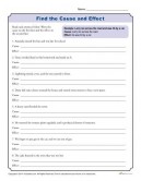 Find the Cause and Effect | ELA Worksheets
