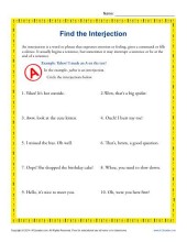 Interjection Worksheets | Interjection Examples and Interjection Definition