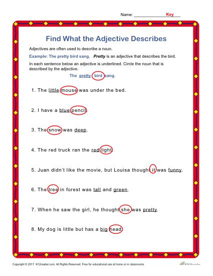 Printable Parts Of Speech Activity For 1st 3rd Grade Printable Parts Of Speech Activity For 1st 3rd Grade