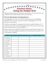 Context Clues Grid | Context Clues Worksheets for 4th Grade